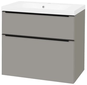 Mereo Mereo, Mailo, koupelnová skříňka s umyvadlem z litého mramoru 81 cm, bílá, dub, antracit, CN571MB