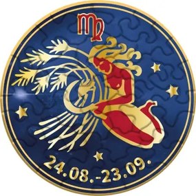 CURIOSI Kulaté puzzle Zvěrokruh: Panna / 33 dílků / Průměr 9 cm