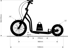 Koloběžka inSPORTline Suter SE zelená 16/12"