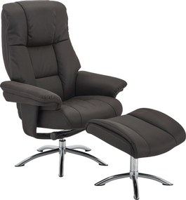 XXXLutz RELAXAČNÍ KŘESLO S TABURETEM, kov, textil, antracitová, barvy chromu Cantus - Křesla klasická - 002381031301