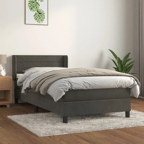 vidaXL Box spring postel s matrací 80 x 200 cm samet [3130986] Barva: Tmavě šedá