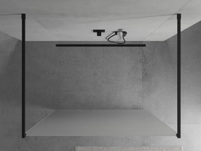 Mexen Kioto, průchozí sprchová zástěna 110 x 200 cm, 8mm sklo námraza, 2x černá stabilizační rozpěra, 800-110-002-70-30