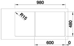 Blanco Legra 6, silgranitový dřez 1000x500 mm, 1,5-komorový, černá matná, 526086