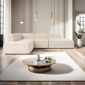 Hanah Home Rohová pohovka MORE M levá krémová