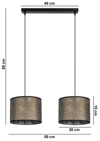 Lustr na lanku REZO 2xE27/60W/230V zlatá