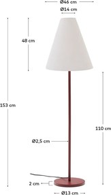 Stojací lampa v terakotové barvě s textilním stínidlem (výška 153 cm) Navat – Kave Home