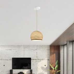 creative cables Závěsná lampa se stínidlem kupole z PE vlákna, polyester Barva: Hořčicová žlutá, Průměr: L - Ø 42 Cm