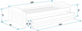 FALCO Postel Lizzie 90x200 bílá