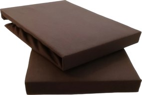 Prostěradlo jersey tmavohnědá TiaHome - 90x200cm