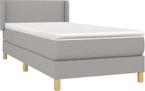 Box spring postel s matrací světle šedá 90x190 cm textil 3130073