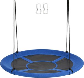 Outsunny Ø110cm venkovní hnízdo, do 150 kg, nastavitelná dětská houpačka, ocel, modrá | Aosom.de