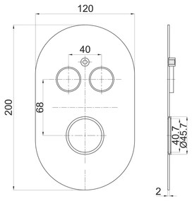 Mereo vanový set s termostatickou podomítkovou baterií 2cestná mosaz chrom CB60106TB5