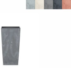 PROSPERPLAST Květináč - URBI SQUARE Beton Effect Rozměr: 19,5x19,5 cm, Barva: beton
