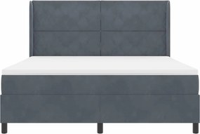 Postel s boxspringem s čelo Tmavě šedá 180 x 200 cm samet 3342075