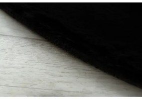 Dywany Luszczow Kusový koberec kulatý BUNNY černý, imitace králíčí kožešiny Rozměr koberce: 100 cm KRUH
