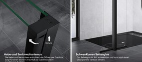 design sprchový kout WALK-IN box BREMEN - Black SIDE 50-160cm