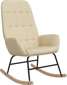Houpací křeslo krémové textil 341255