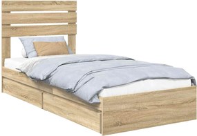 Postel s úložným prostorem se zásuvkou Sonoma dub 75 x 190 cm 3411605