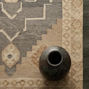 Diamond Carpets India, Ručně vázaný kusový koberec Heriz Wood DE 2005 Grey Mix, 140x200, béžová, chodba / předsíň