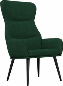 relaxační křeslo, odpočinkové, dřevo/kov/textil, 96x68x79 cm, nohy černé/tmavě zelená, Dekorino KR20260059