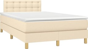 Box spring postel s matrací a LED krémová 120x190 cm textil 3270121