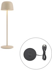 Stolní lampa béžová vč. LED dobíjecí s nabíjecí stanicí IP65 - Raika
