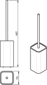 Gedy Gedy, NINFEA WC kartáč na postavení, černá/bambus, 133314