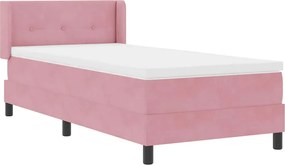 Postel s boxspringem s čelo Růžová 200 x 80 cm samet 3341443