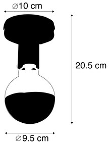 Designové stropní svítidlo černé s reflektorem G95 černým - Facile