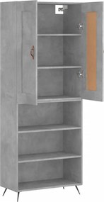 Skříň highboard betonově šedá 69,5x34x180 cm kompozitní dřevo 3200045