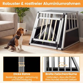 Costway Přepravní box pro psy s uzamykatelnými dveřmi a – 69,5 × 54 × 50,5 cm