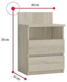 Noční stolek PUNA P1,40x59x32, černá