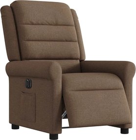 Elektrické polohovací křeslo hnědé textil 3303298