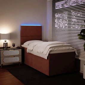 Box spring postel s matrací růžová 100x200 cm samet 3293133