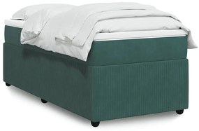 Box spring postel s matrací tmavě zelená 80 x 200 cm samet 3285605