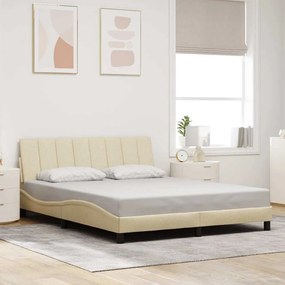 Rám postele bez matrace Hanko krémový 160 x 200 cm textil 3310403