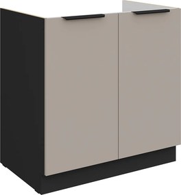 ARIA cb | dolní skříňka 80 ZL 2F dřezová | 80 cm | ANTI FINGERPRINT povrch | černá/béžová