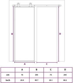 vidaXL Marketos Posuvné dveře ESG sklo a hliník 76 x 205 cm černé