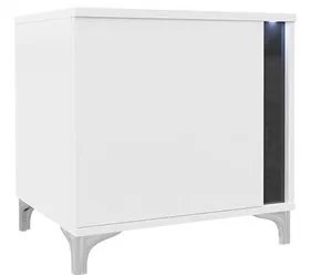 Noční stolek Anrok P AR14, Barva: bílá / bílý lesk