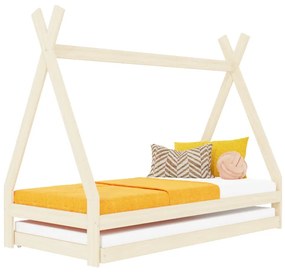Benlemi Rostoucí dětská postel SWITCH 2v1 ve tvaru teepee s přistýlkou Zvolte barvu: Bílá, Zvolte rozměr: 90x190 cm
