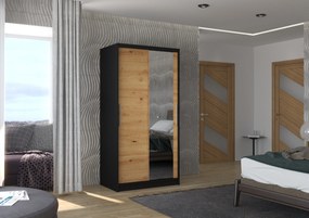 ADRK Furniture Posuvná skříň se zrcadlem BAROS 100 ADRK-SW-BAR-BART-100