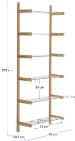 Skleněný modulární policový systém v přírodní barvě 90x202x30,5 cm Sitra – Kave Home
