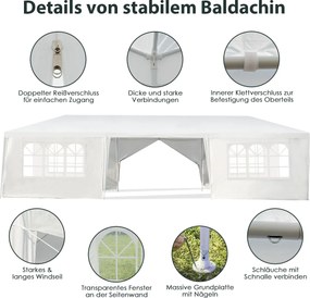 Costway Zahradní altán párty stan UV ochrana – 3 × 9 m, bílý