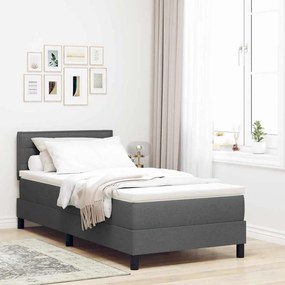 Postel s boxspringem s čelo Tmavě šedá 80 x 200 cm textil 3338567