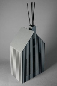 DOMEČEK CASETTA - Aroma difuzér a LED svíčka , šedá-matná