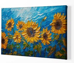 Obraz na plátně - Nebeské slunečnice FeelHappy.cz Velikost obrazu: 150 x 100 cm