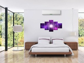 Obraz fialové abstrakce (125x70 cm)