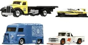 MATTEL HOT WHEELS Angličák Motorhead Madness / 4 kovová vozidla / měří