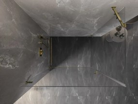 Mexen Lunar-B, výklopný sprchový kout levý 85 x 70 cm, 8mm čiré sklo, zlatý profil, 832-085-070-50-00-L