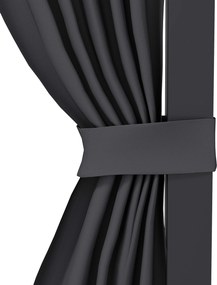 Pergola Outsunny, 3,65 x 2,55 m, Pavilon, Kryt terasy s posuvnou střechou, Zahradní pergola s závěsy, pro zahradu, dvůr, Hliník + kov, Tmavě šedá